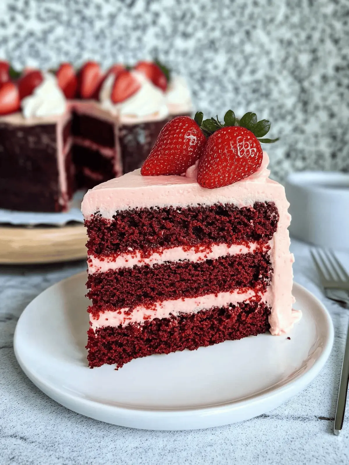 Ultimate Strawberry Red Velvet Cake with Creamy Frosting