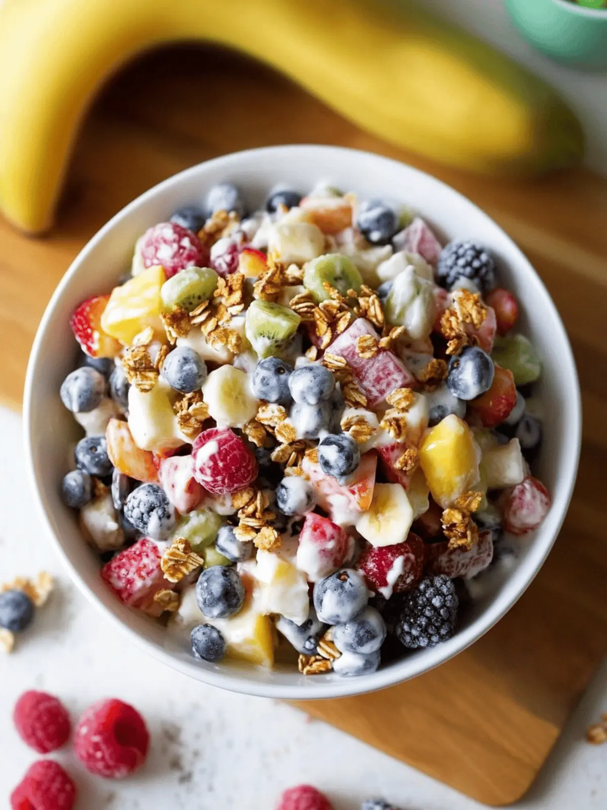 Easy Breakfast Fruit Salad with Honey Yogurt Dressing Delight