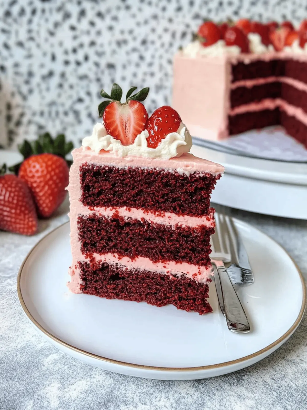 Ultimate Strawberry Red Velvet Cake with Creamy Frosting