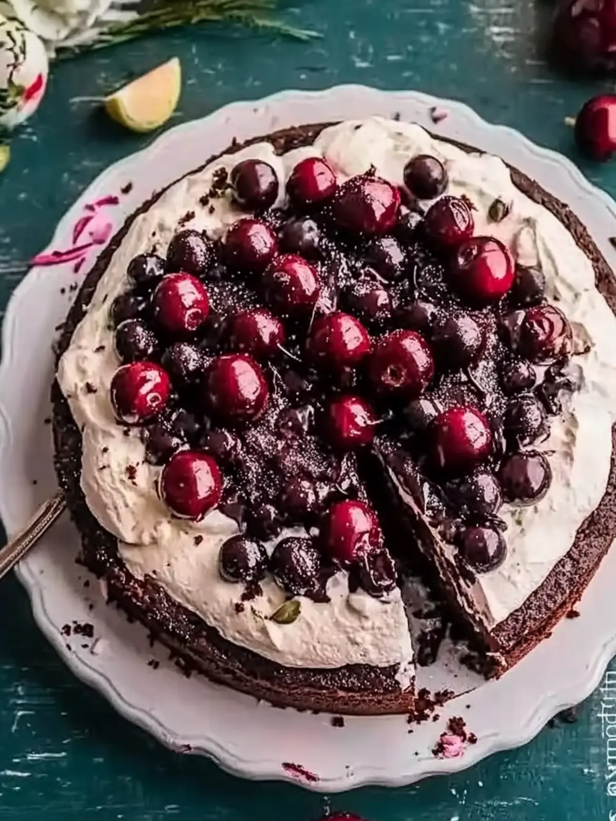 Irresistible Black Forest Gateau with Dark Chocolate & Cherries