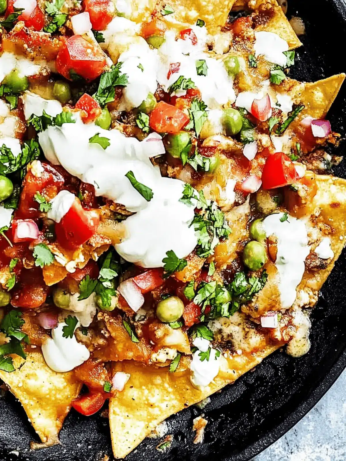 Irresistible Indian Nachos with Curried Chickpeas and Cheese