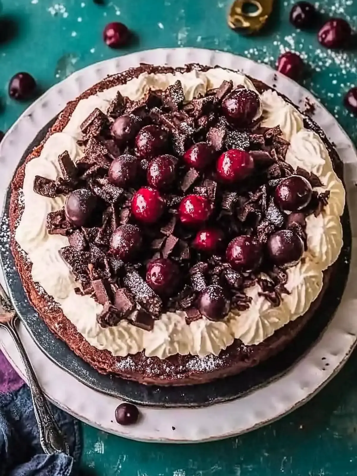 Irresistible Black Forest Gateau with Dark Chocolate & Cherries