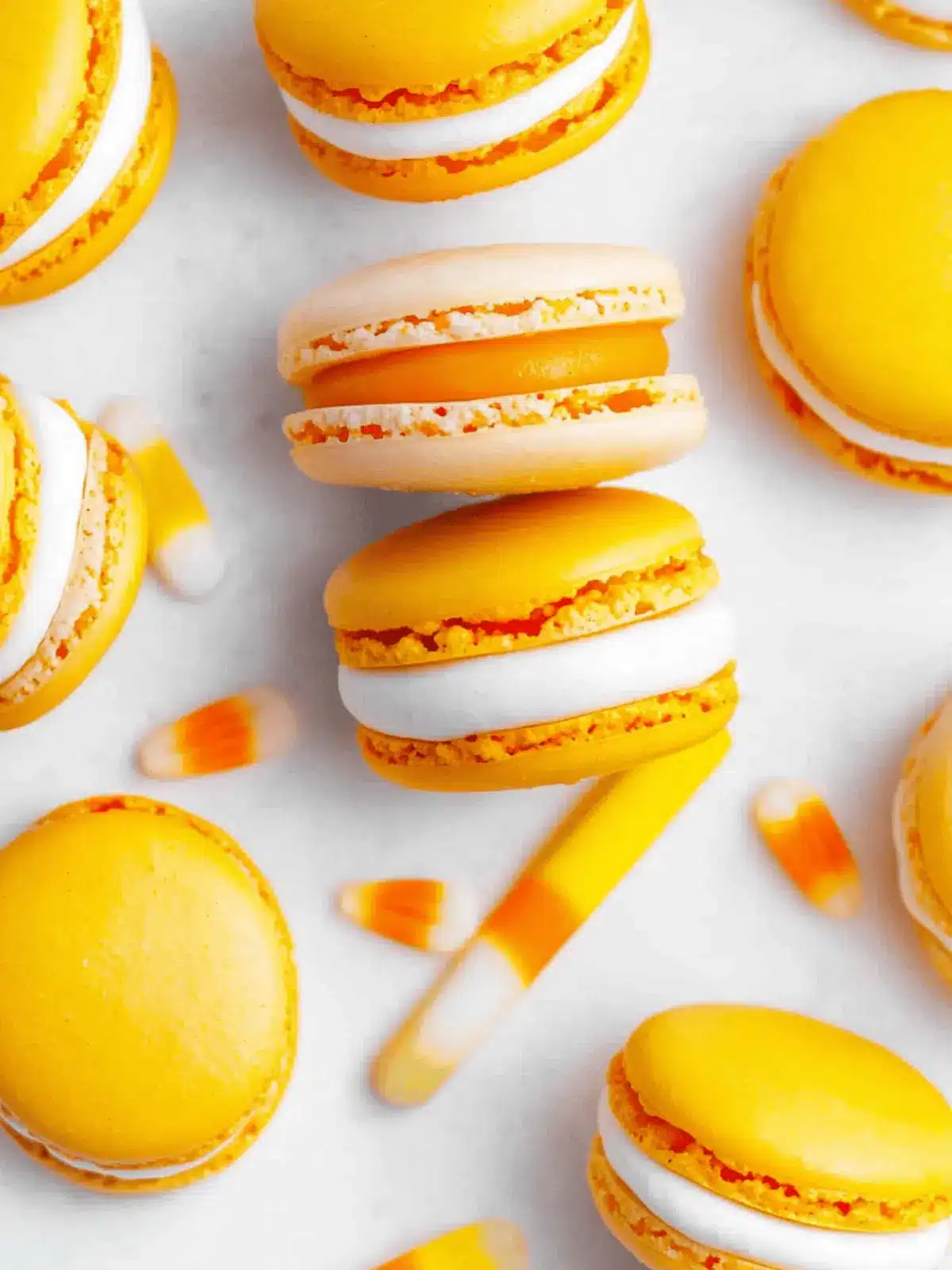 Irresistible Candy Corn Macarons for Halloween Treats