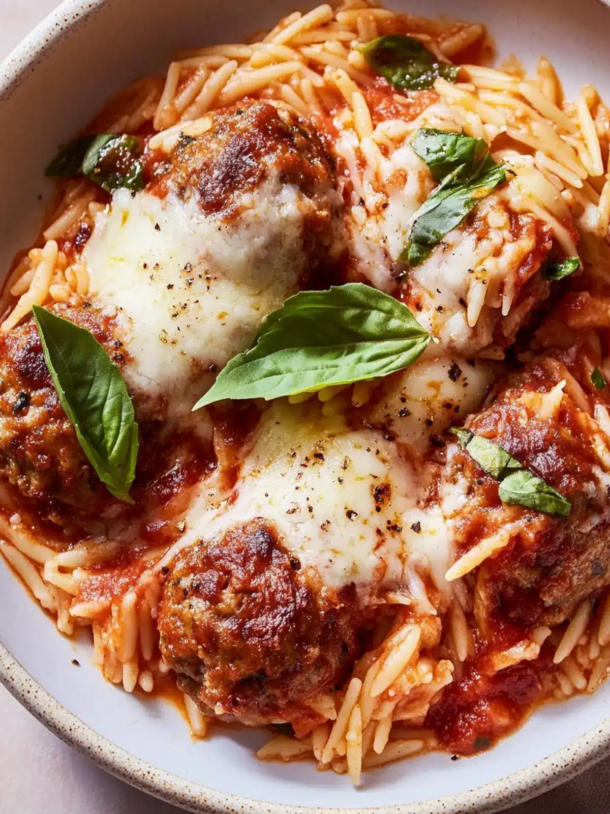 Irresistible Meatball Parm Orzo: Your Family-Friendly One-Pot Delight