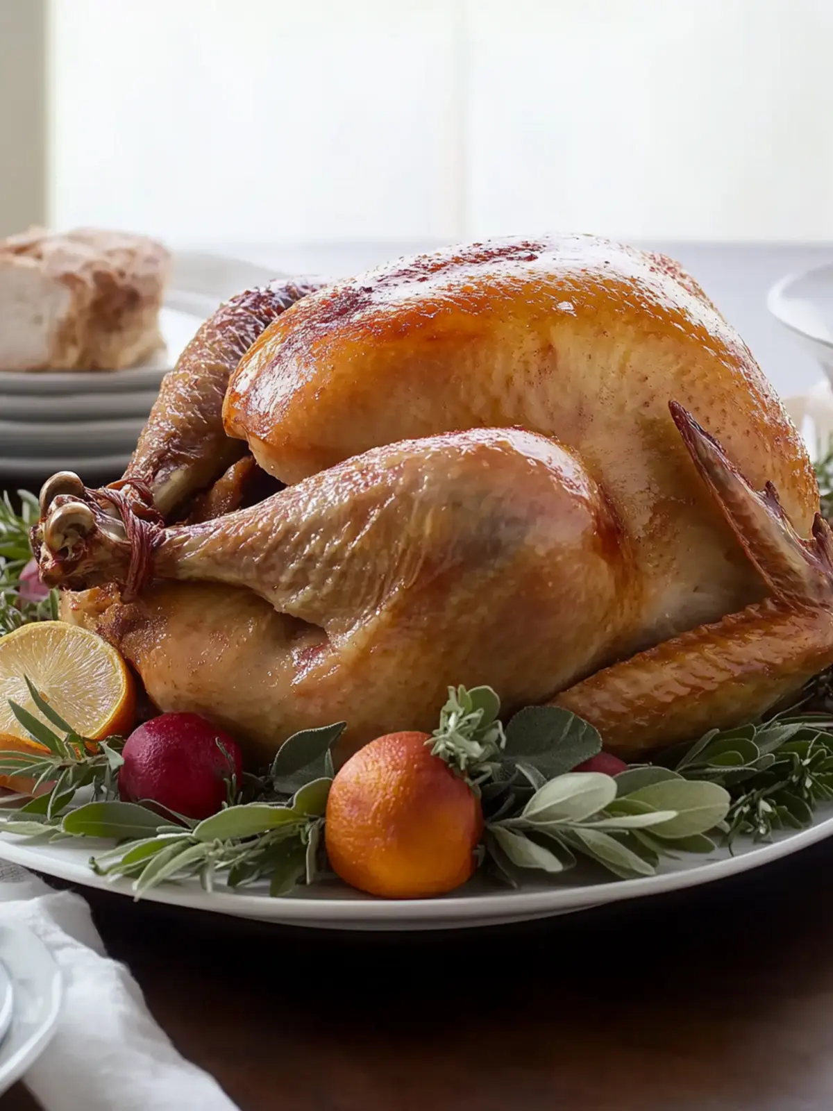 Irresistibly Juicy Traditional Brined Roast Turkey Recipe