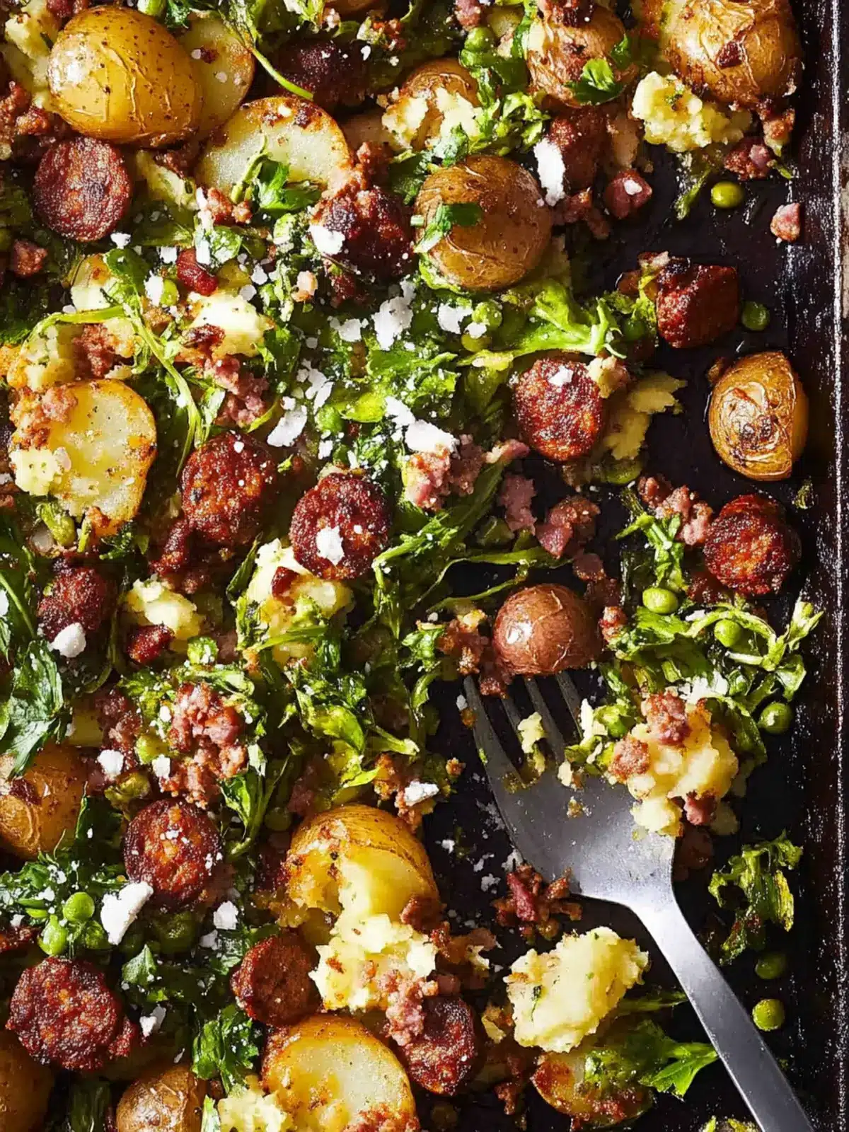Irresistible Smashed Potato and Chorizo Sheet Pan Salad