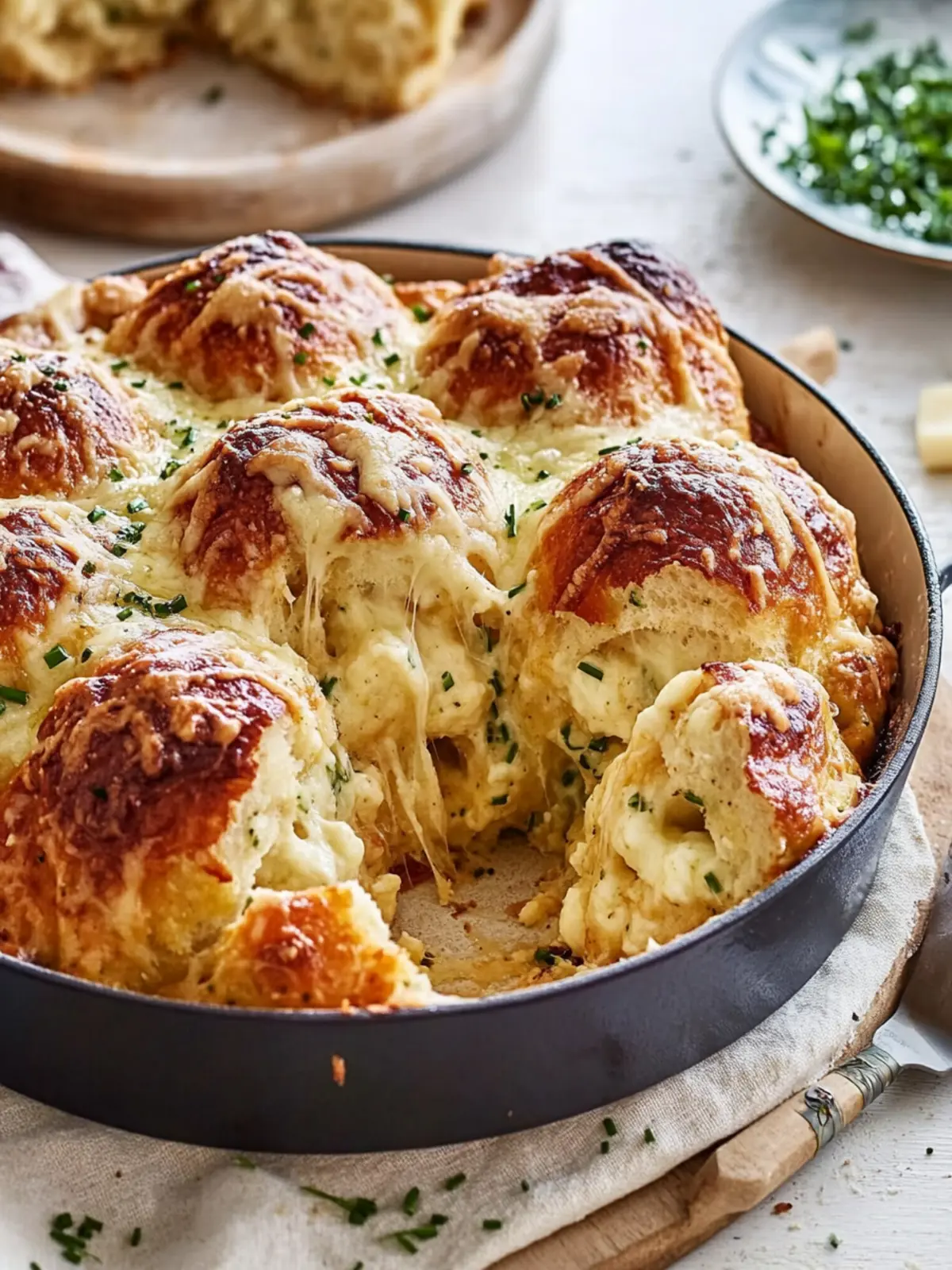 Irresistible Cheese and Chive Monkey Bread - Perfect Party Snack!