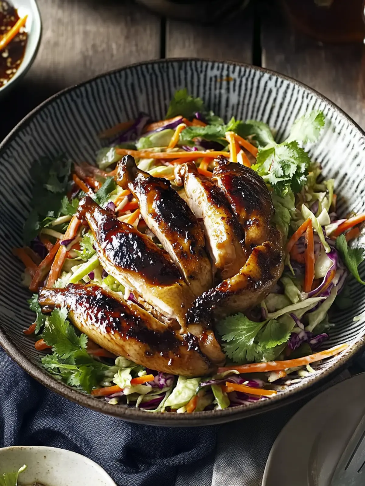 Ultimate BBQ Hoi Sin Butterfly Quail with Delicious Coleslaw