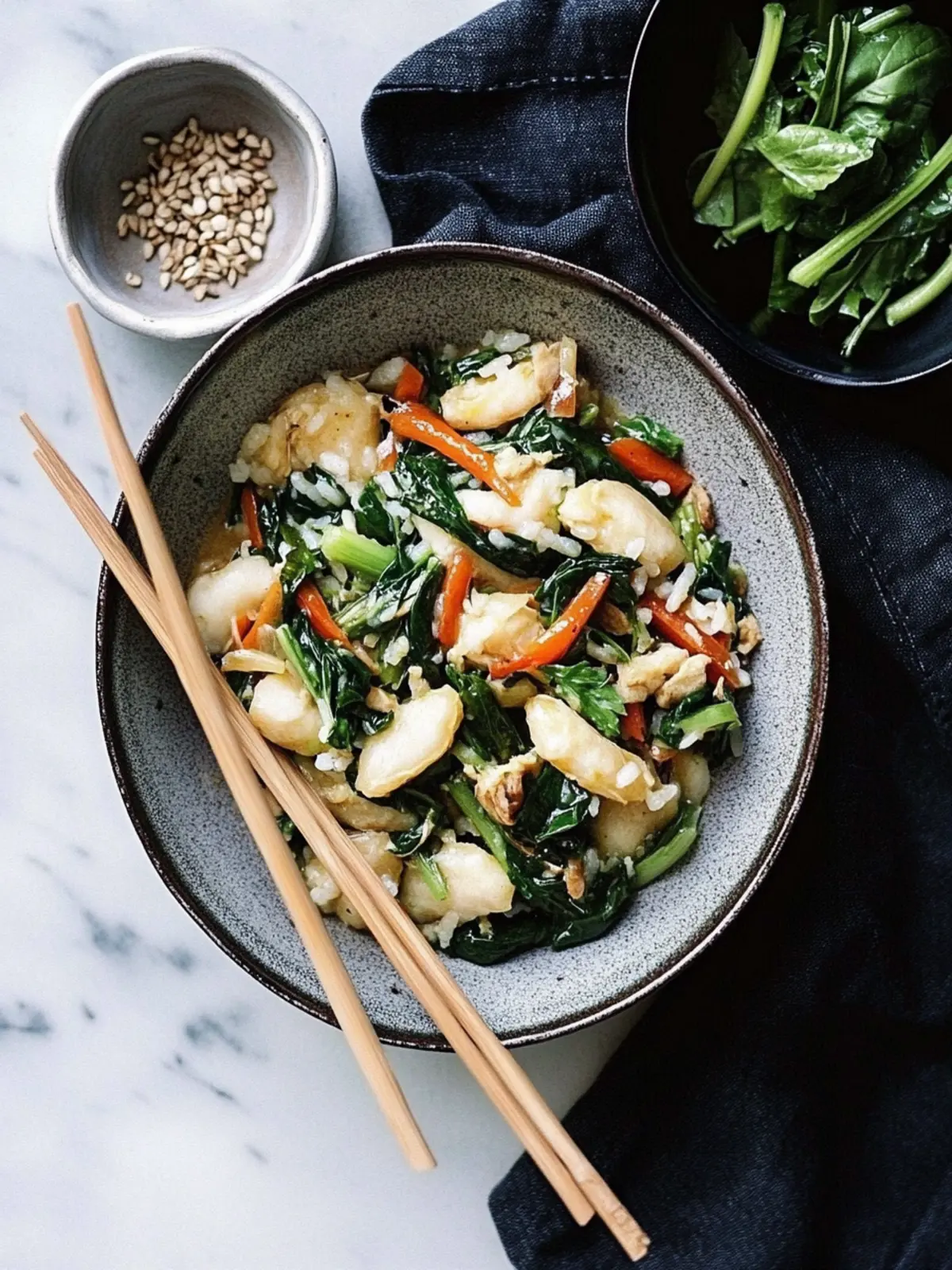 Easy Shanghai Rice Cake Stir-fry with Shepherd's Purse Delight