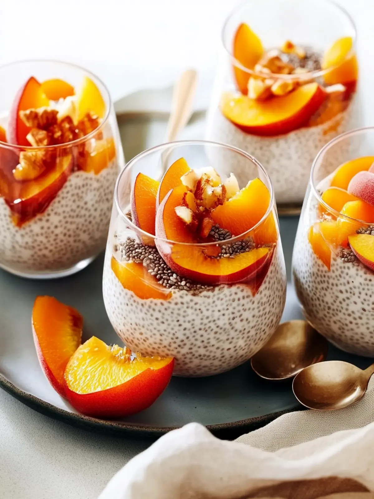 Irresistible Nectarine and Apricot Coconut Chia Puddings