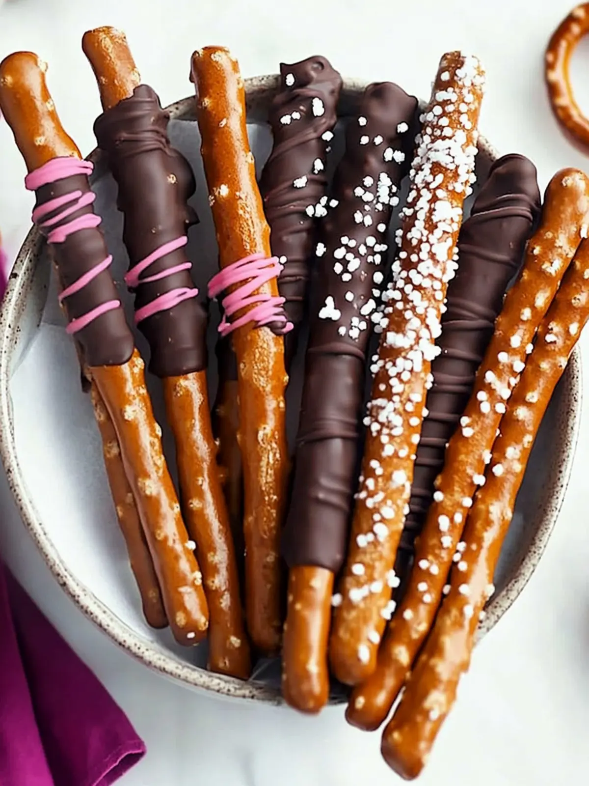 Irresistible Gourmet Chocolate Dipped Pretzel Rods